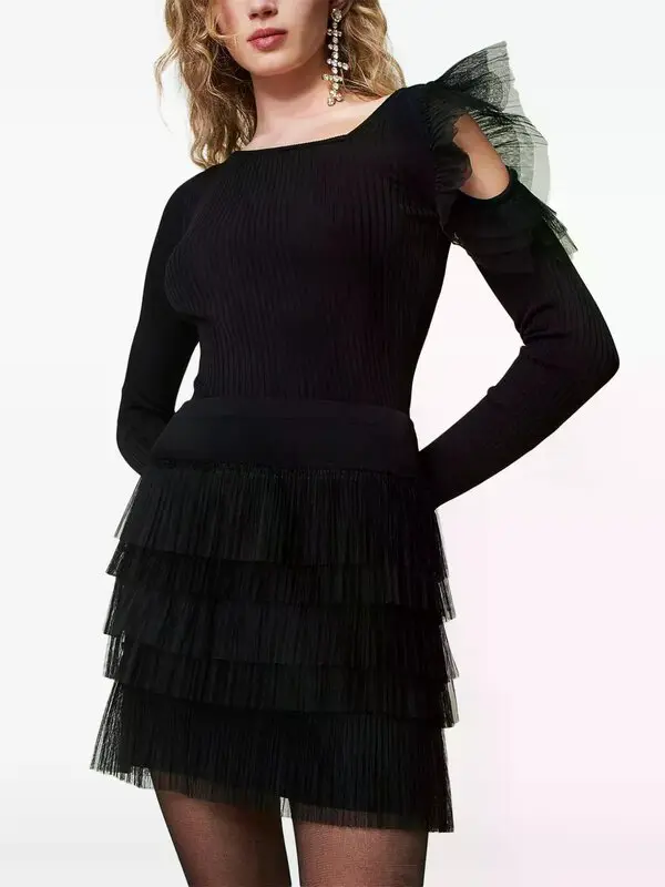 TWINSET Mini Skirt With Tulle Inserts