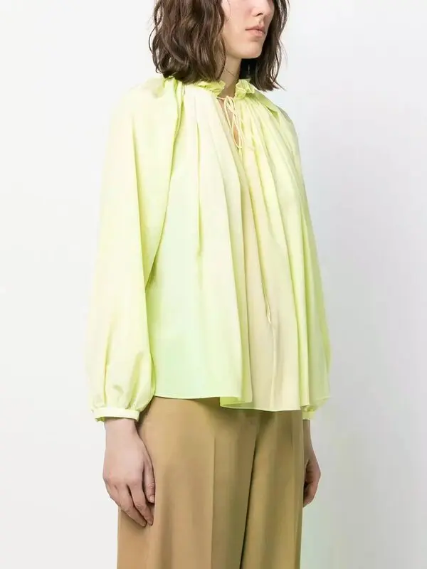 LANVIN Pleated-neckline Silk Blouse
