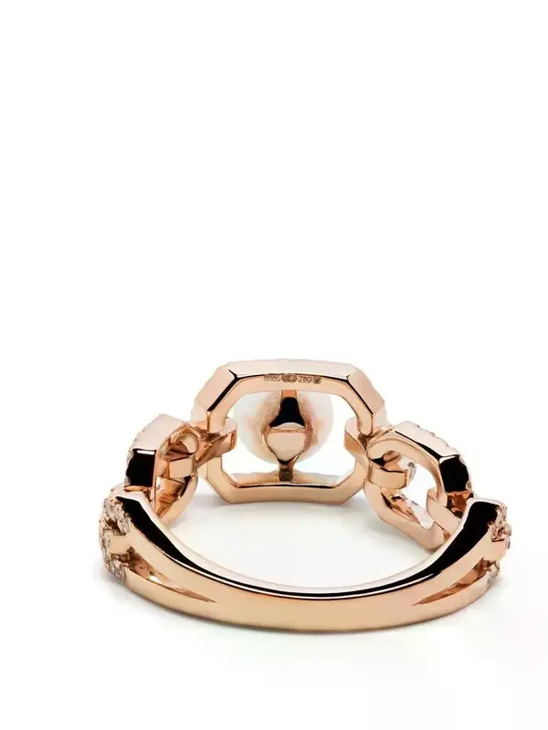 Shay 18k Rose Diamond And Pearl Ring