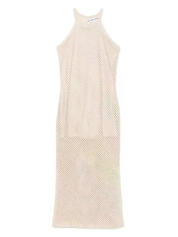 Dkny Open-knit Maxi Dress - Neutrals