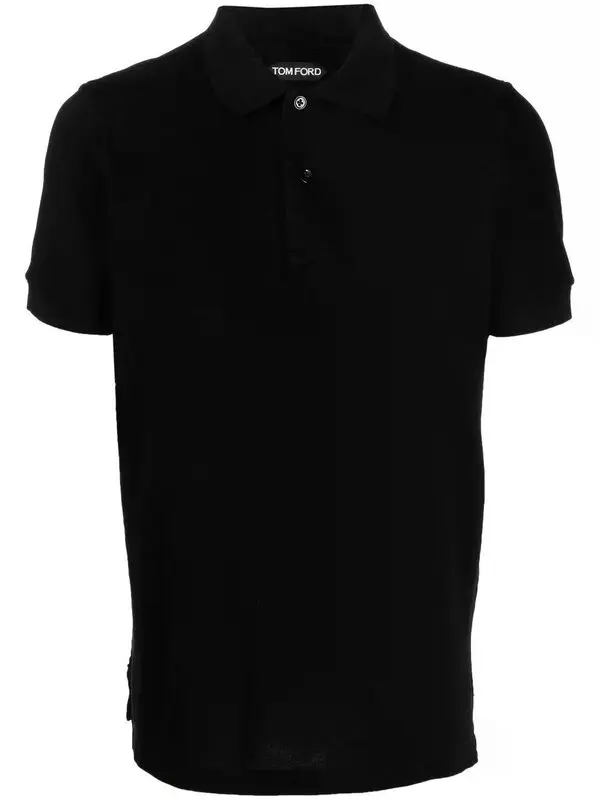 TOM FORD Short-sleeved Cotton Polo Shirt - Black