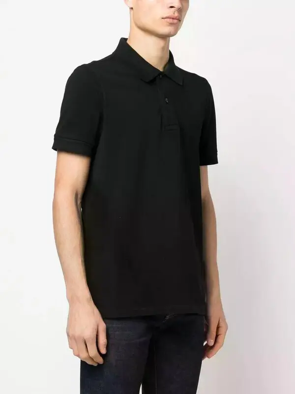 TOM FORD Short-sleeved Cotton Polo Shirt - Black