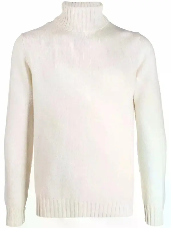 DELL'OGLIO Roll-neck Cashmere Jumper - Neutrals