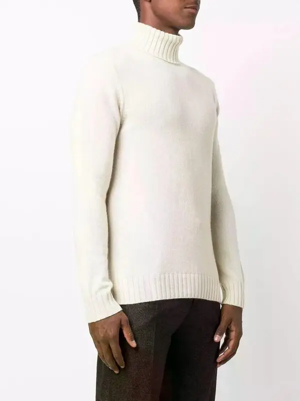DELL'OGLIO Roll-neck Cashmere Jumper - Neutrals