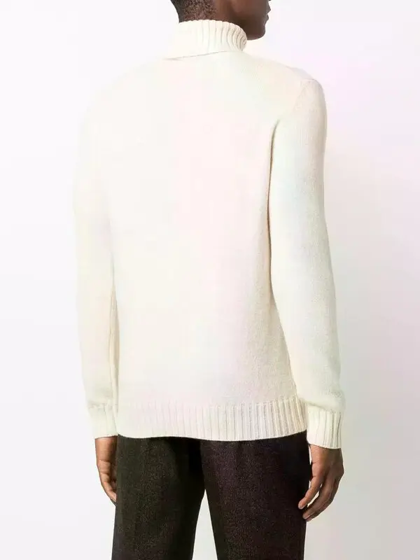 DELL'OGLIO Roll-neck Cashmere Jumper - Neutrals
