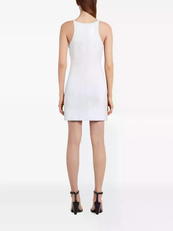 COURREGES Buckle-detail Ribbed Dress - White