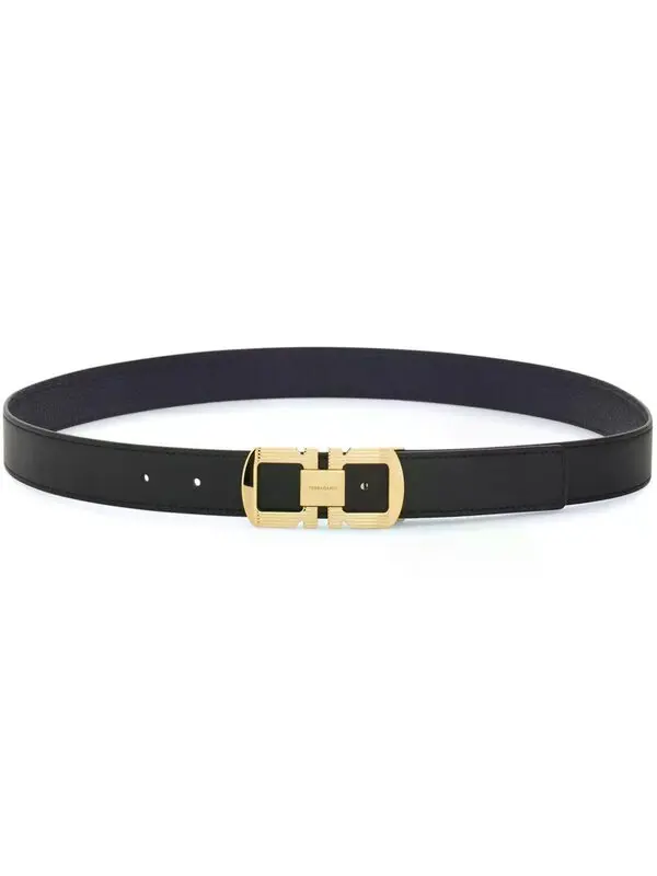 FERRAGAMO Reversible Leather Belt - Blue
