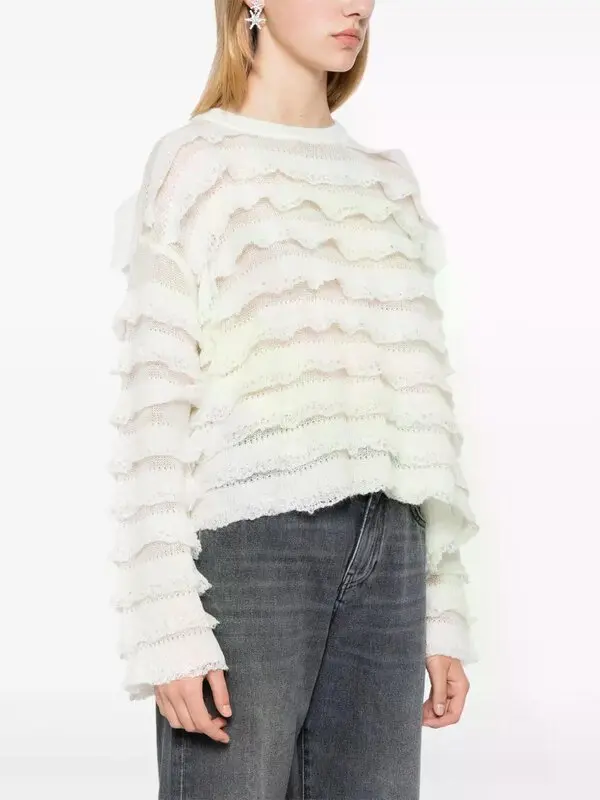 TWINSET Ruffled Open-knit Jumper