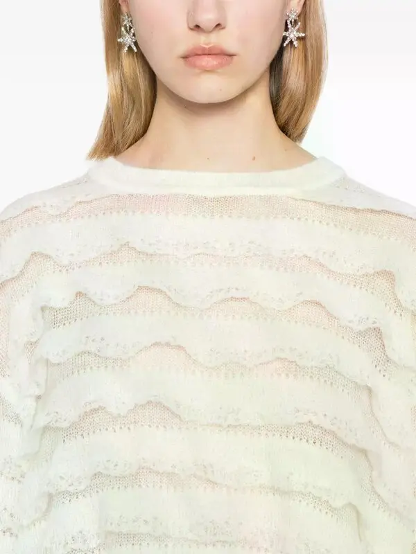 TWINSET Ruffled Open-knit Jumper