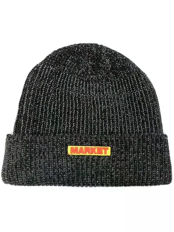MARKET Reflective Logo Beanie - Black