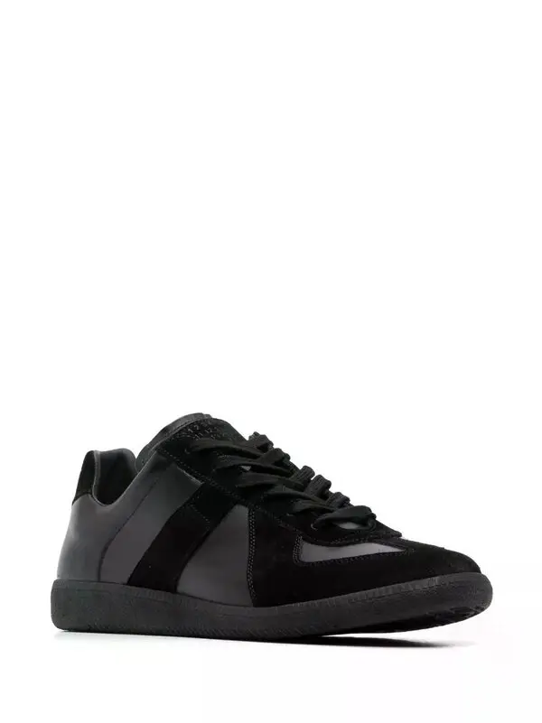 MAISON MARGIELA Replica Low-top Leather And Suede Sneakers - Black