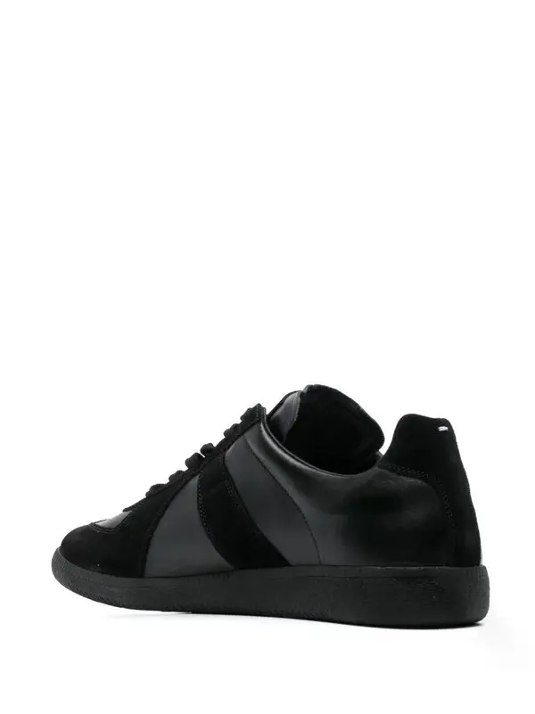 MAISON MARGIELA Replica Low-top Leather And Suede Sneakers - Black