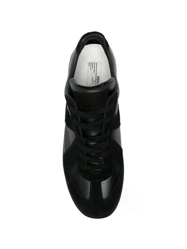 MAISON MARGIELA Replica Low-top Leather And Suede Sneakers - Black