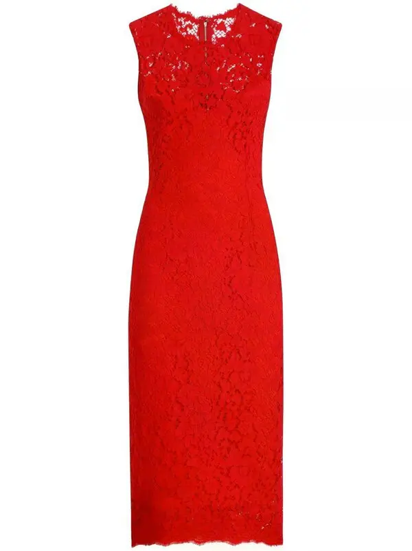Dolce & Gabbana Midi Floral-lace Dress