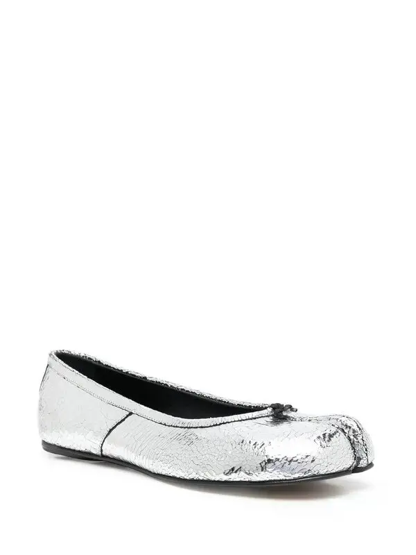 MAISON MARGIELA Tabi Ballerina Shoes With Mirror Effect - Silver