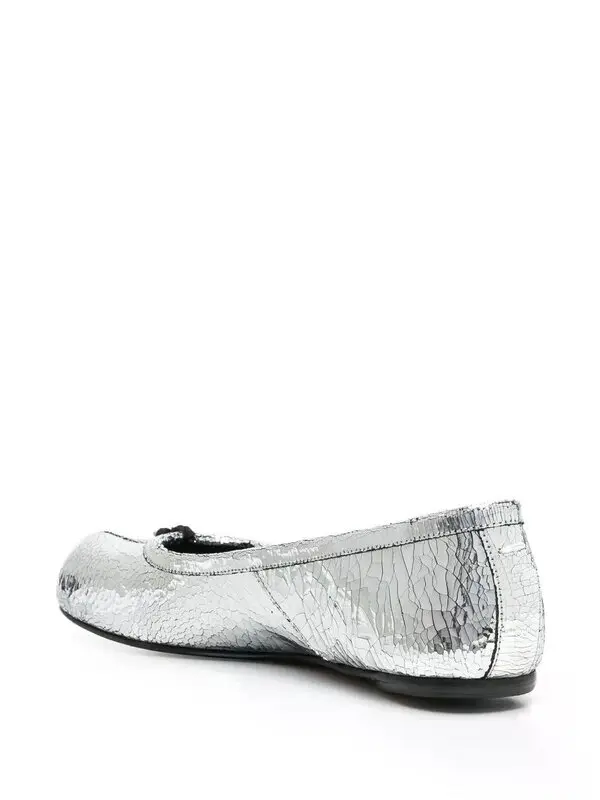 MAISON MARGIELA Tabi Ballerina Shoes With Mirror Effect - Silver