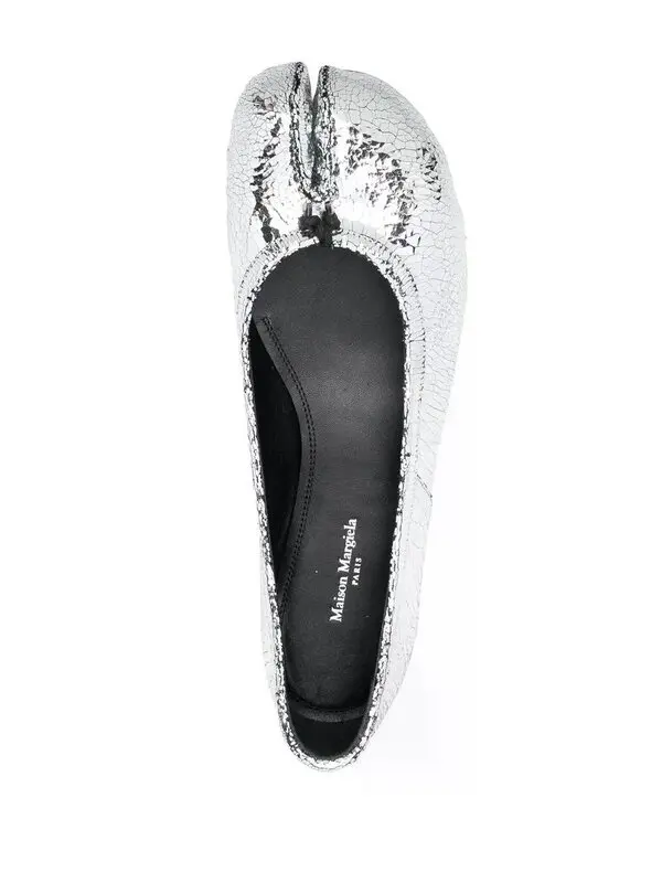 MAISON MARGIELA Tabi Ballerina Shoes With Mirror Effect - Silver