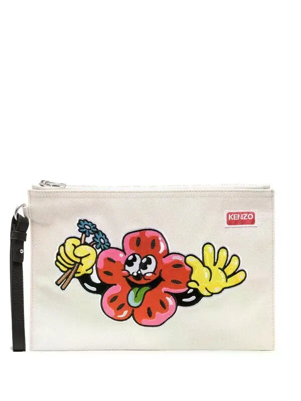 Kenzo Motif-embroidered Clutch Bag