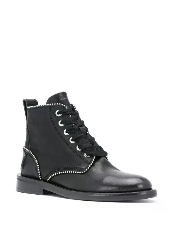 Zadig&Voltaire Studded Lace-up Leather Boots