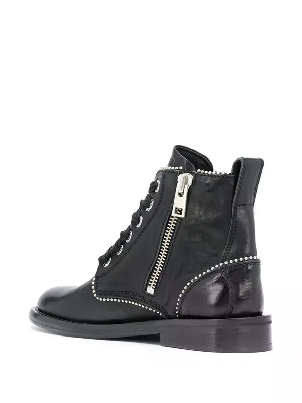 Zadig&Voltaire Studded Lace-up Leather Boots