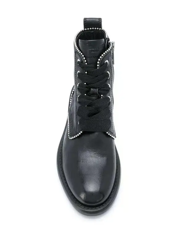 Zadig&Voltaire Studded Lace-up Leather Boots