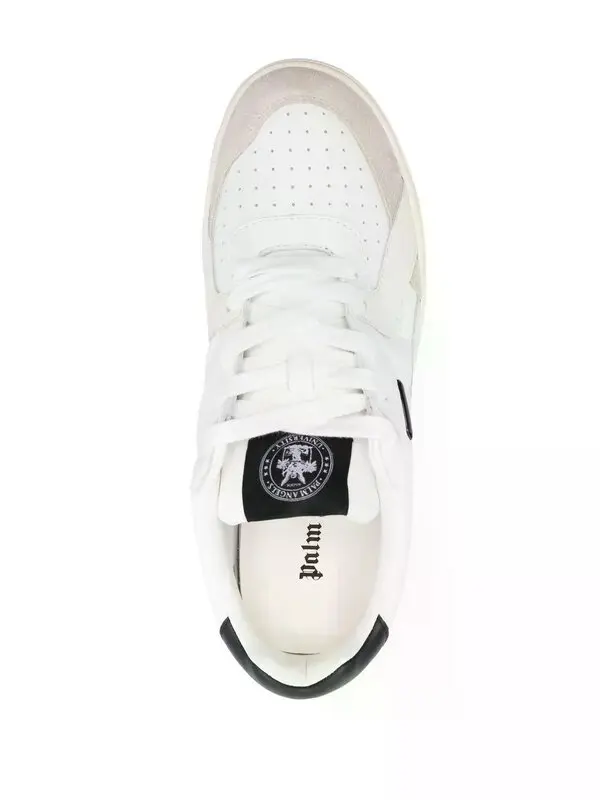 Palm Angels University Leather Sneakers - White