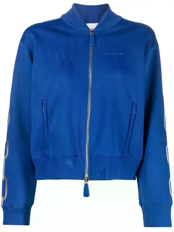 Burberry Chain-print Zipped Track Jacket - Blue
