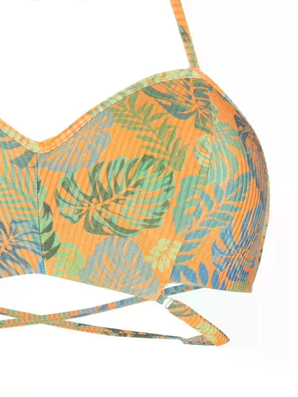 AMIR SLAMA Palm Leaf Print High-rise Bikini