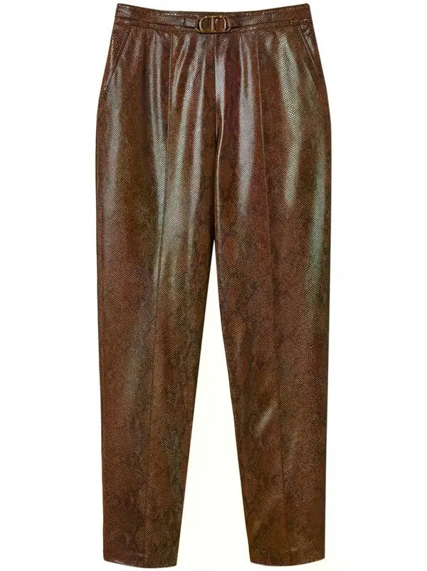 TWINSET Snake-effect Cropped Trousers