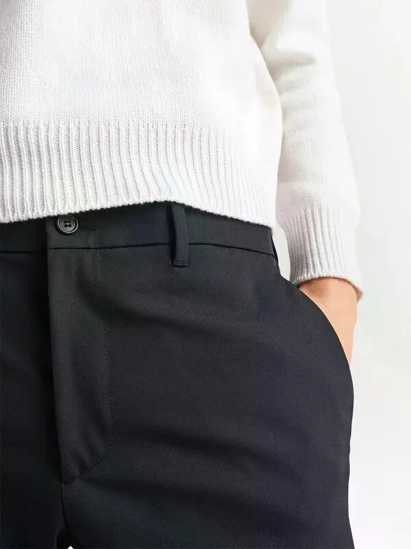 Prada Cropped Tailored Trousers - Black