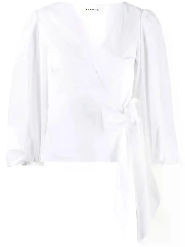 P.a.r.o.s.h Side-tie Crop-sleeve Blouse