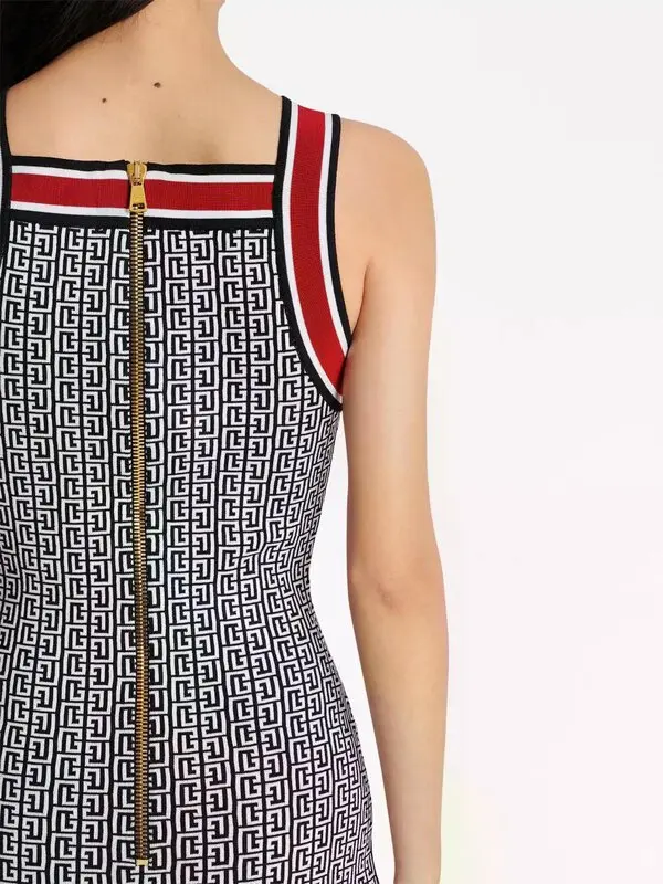 Balmain Button-embellished Monogram Minidress