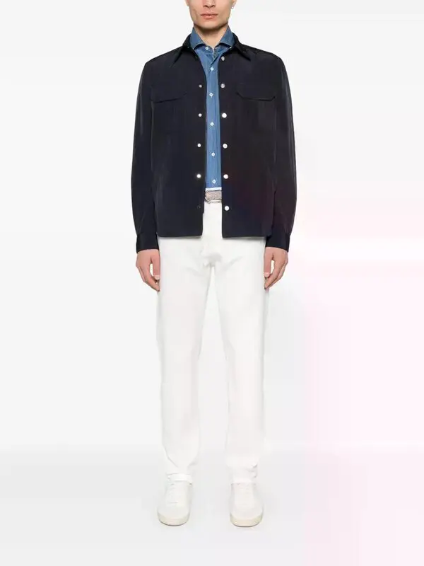 Brunello Cucinelli Logo-buttons Jacket - Blue