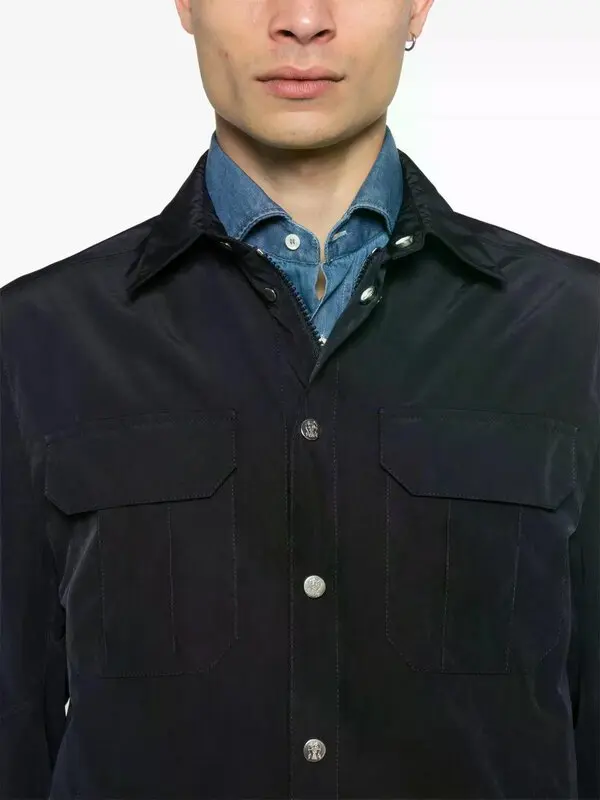 Brunello Cucinelli Logo-buttons Jacket - Blue