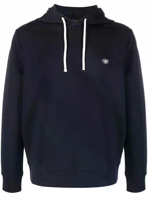 Emporio Armani Long-sleeved Logo Patch Hoodie