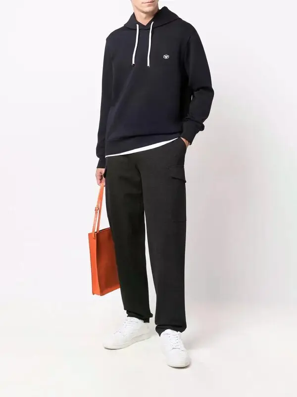 Emporio Armani Long-sleeved Logo Patch Hoodie