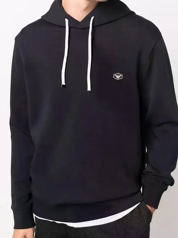 Emporio Armani Long-sleeved Logo Patch Hoodie