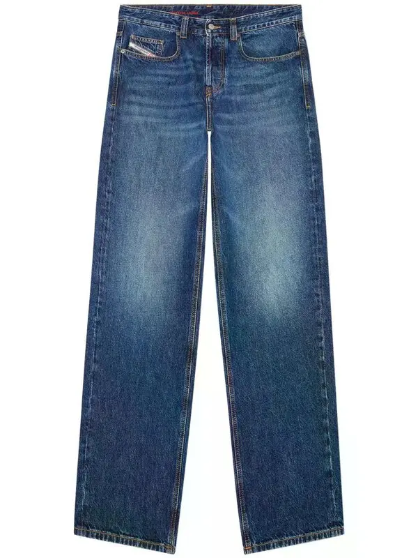 DIESEL® D-macro Logo Patch Jeans - Blue