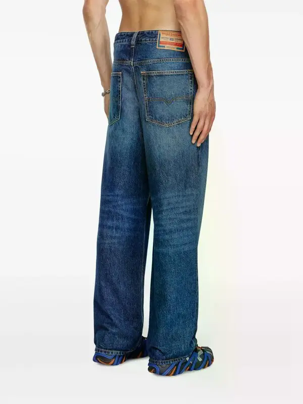 DIESEL® D-macro Logo Patch Jeans - Blue