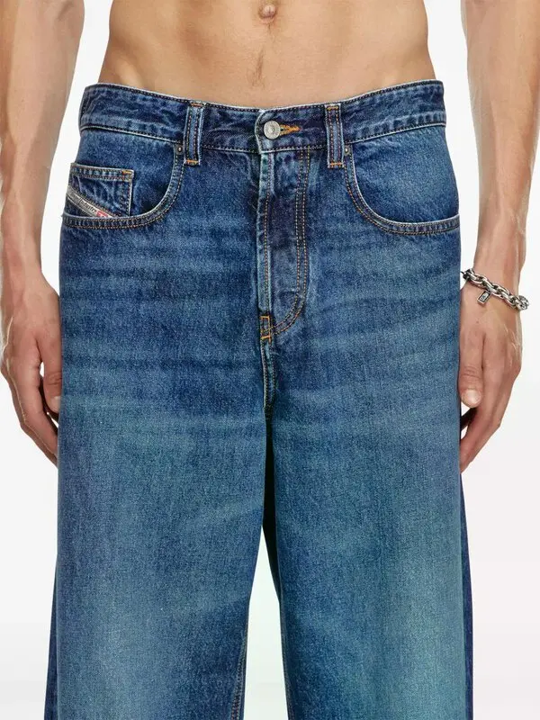 DIESEL® D-macro Logo Patch Jeans - Blue