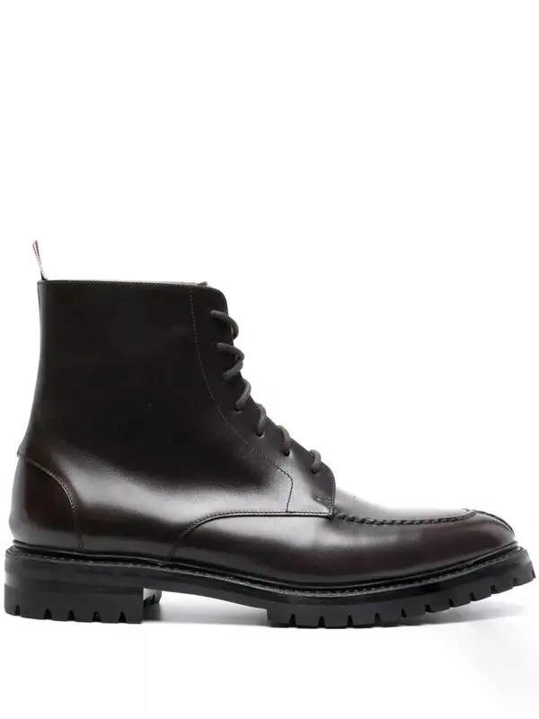 Thom Browne Wingtip Leather Boots - Brown