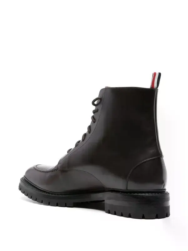 Thom Browne Wingtip Leather Boots - Brown