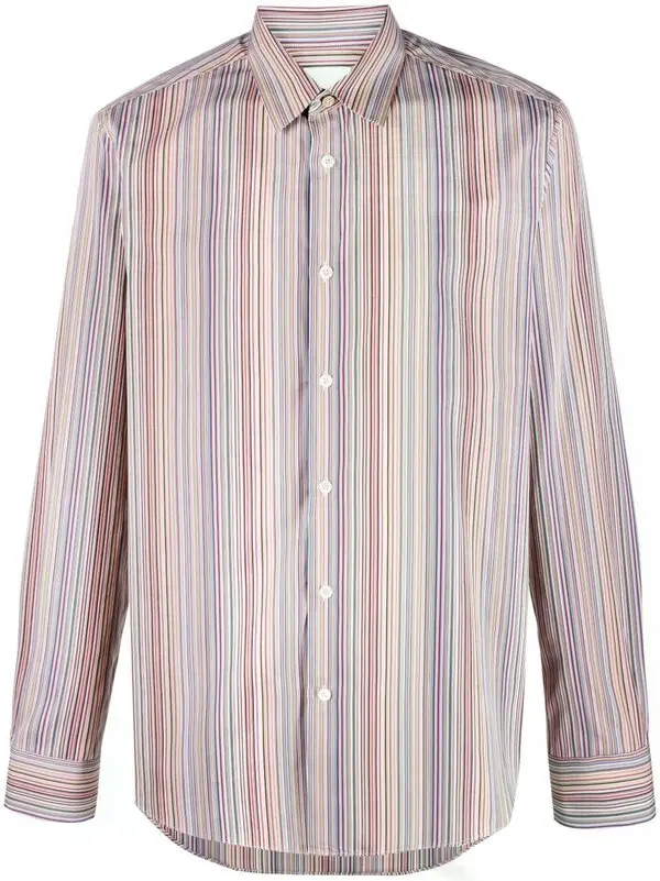 Paul Smith Striped Pointed-collar Cotton Shirt