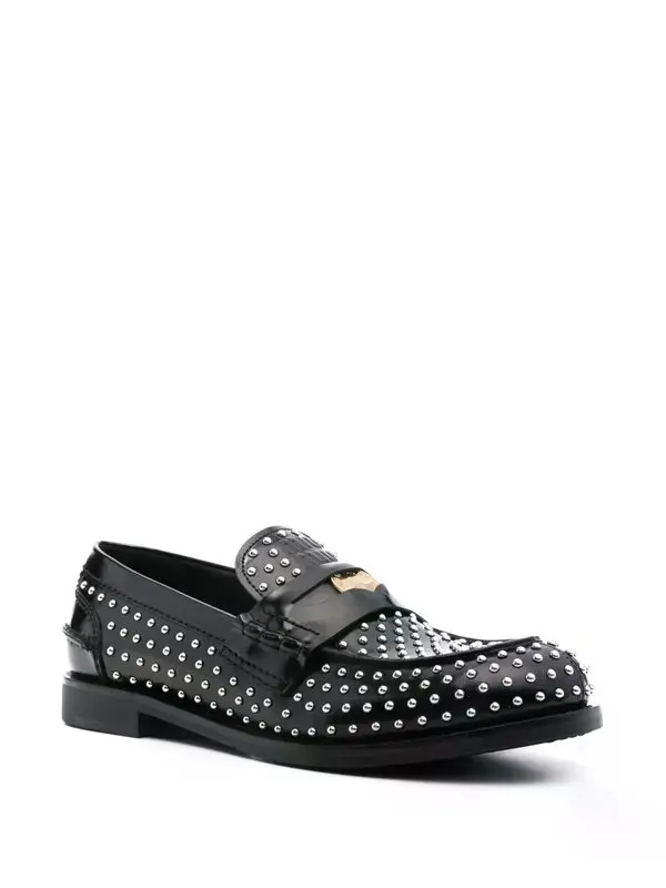 Miu Miu Stud-embellished Leather Loafers