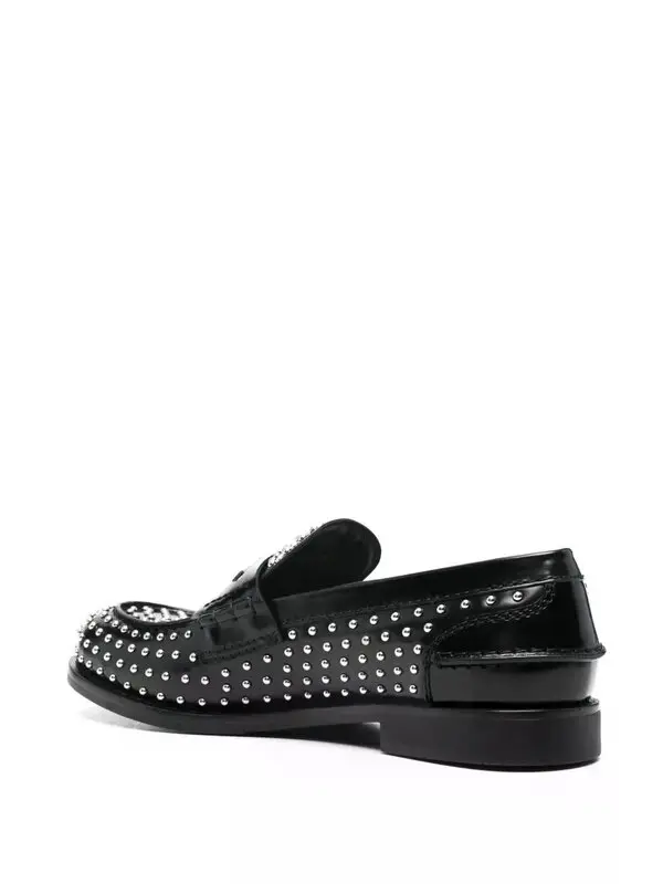 Miu Miu Stud-embellished Leather Loafers