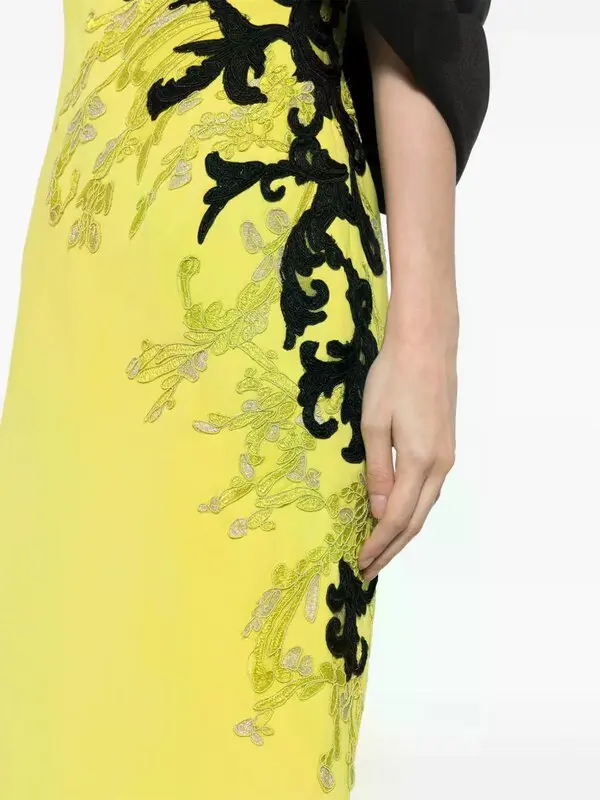 SAIID KOBEISY One-shoulder Embroidered Gown
