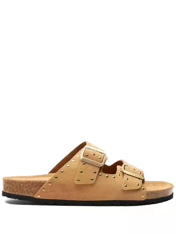 SCAROSSO Hopi Stud-embellished Suede Sandals