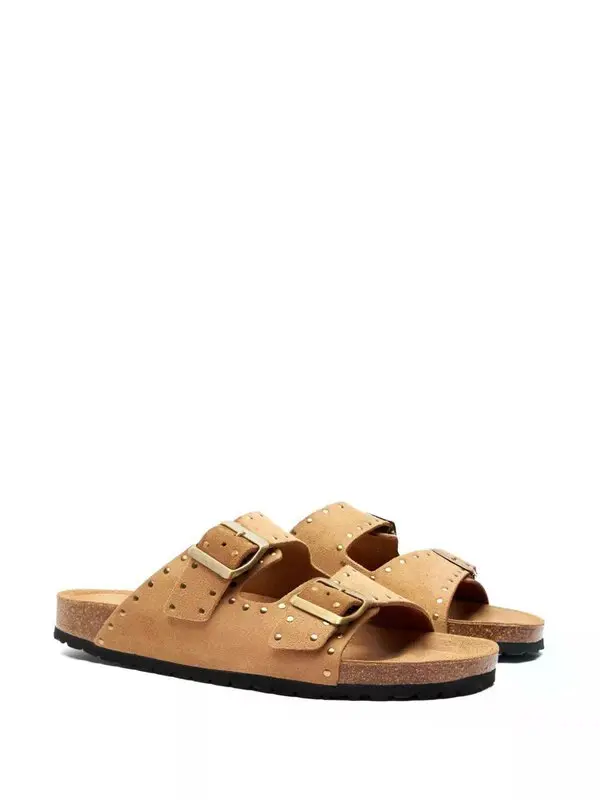 SCAROSSO Hopi Stud-embellished Suede Sandals