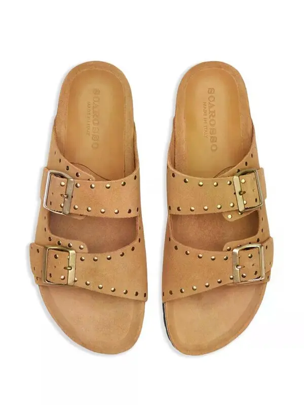 SCAROSSO Hopi Stud-embellished Suede Sandals