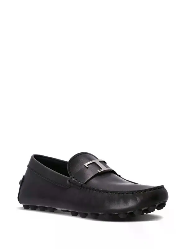 TOD'S Gommino Leather Loafers - Black
